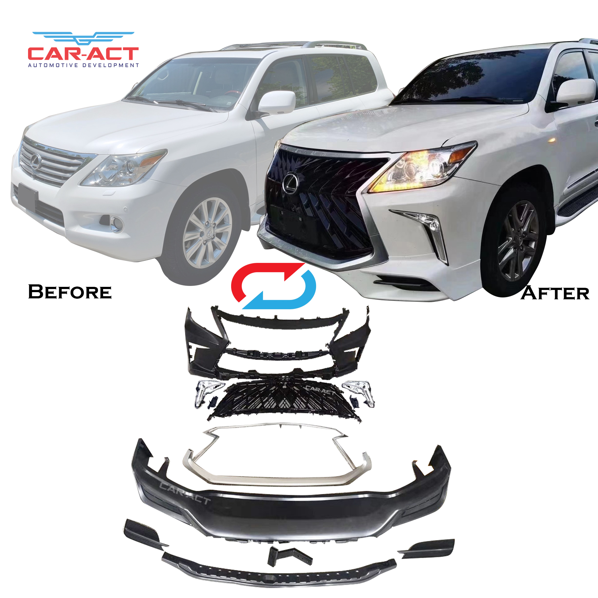 2008-2015 Lexus LX570 Tune into TRD Style Front Bumper Set